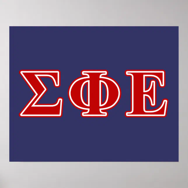Sigma Phi Epsilon Red Letters Poster | Zazzle