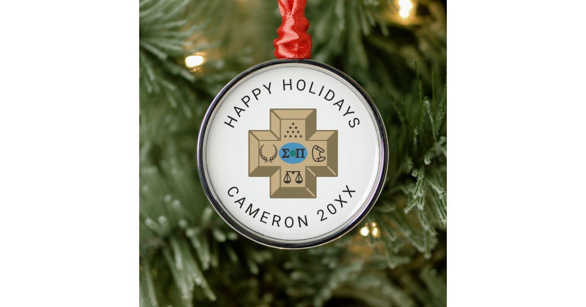 Sigma Pi Fraternity Greek Cross & Symbols Logo Metal Ornament | Zazzle