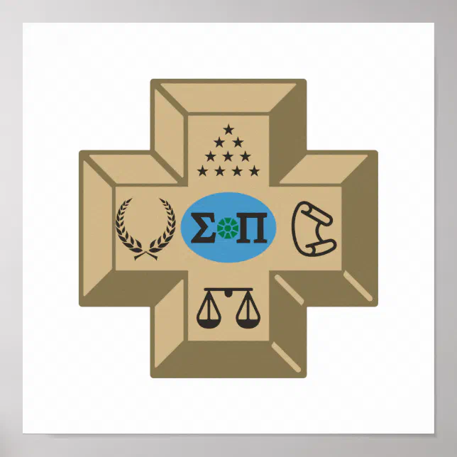 Sigma Pi Fraternity Greek Cross & Symbols Logo Poster | Zazzle