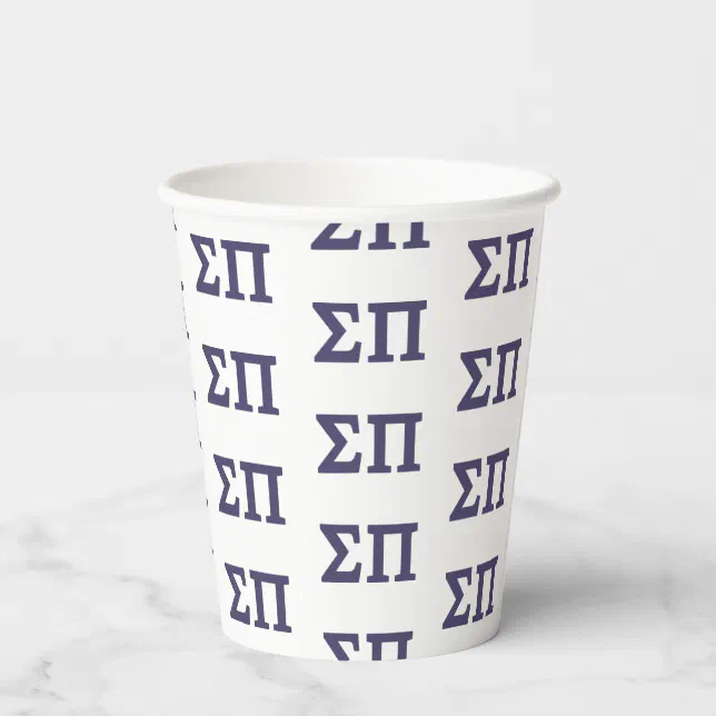 Sigma Pi Fraternity Greek Letters Logo Paper Cups | Zazzle