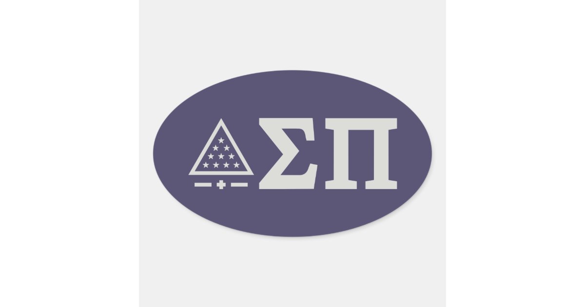 Sigma Pi Fraternity Greek Letters Star Triangle Oval Sticker | Zazzle