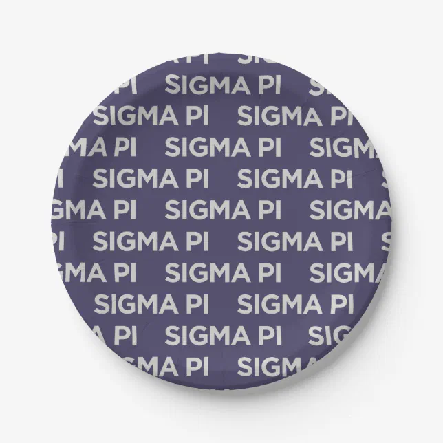 Sigma Pi Fraternity Wordmark Logo Paper Plates | Zazzle