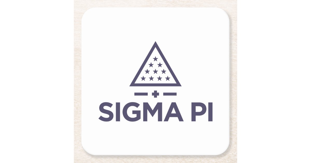 Sigma Pi Fraternity Wordmark Star Triangle Logo Square Paper Coaster ...