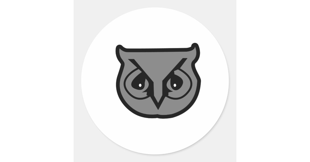 Sigma Pi Owl Gray Classic Round Sticker | Zazzle