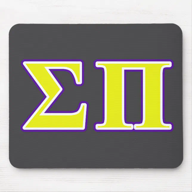 Sigma Pi Yellow and Purple Letters Mouse Pad | Zazzle