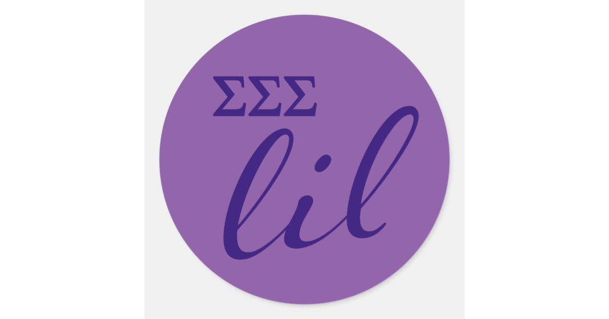 Sigma Sigma Sigma Lil Script Classic Round Sticker | Zazzle
