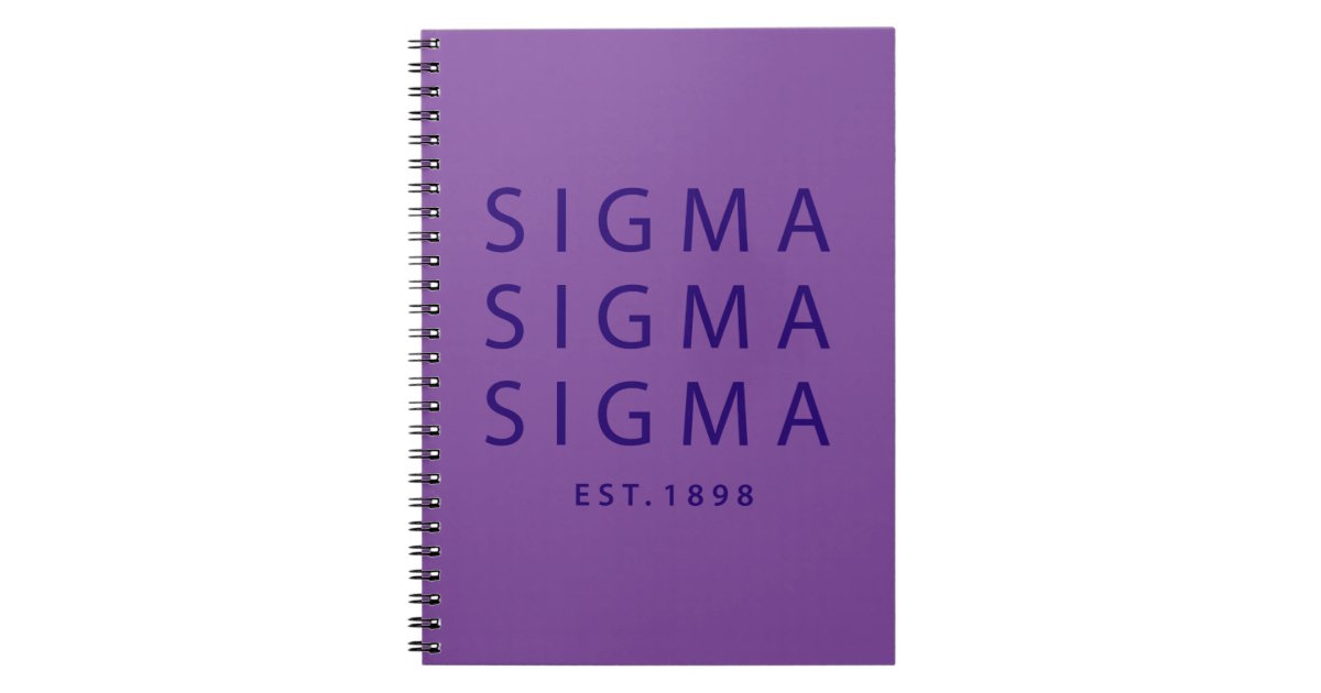 Sigma Sigma Sigma Modern Type Notebook | Zazzle