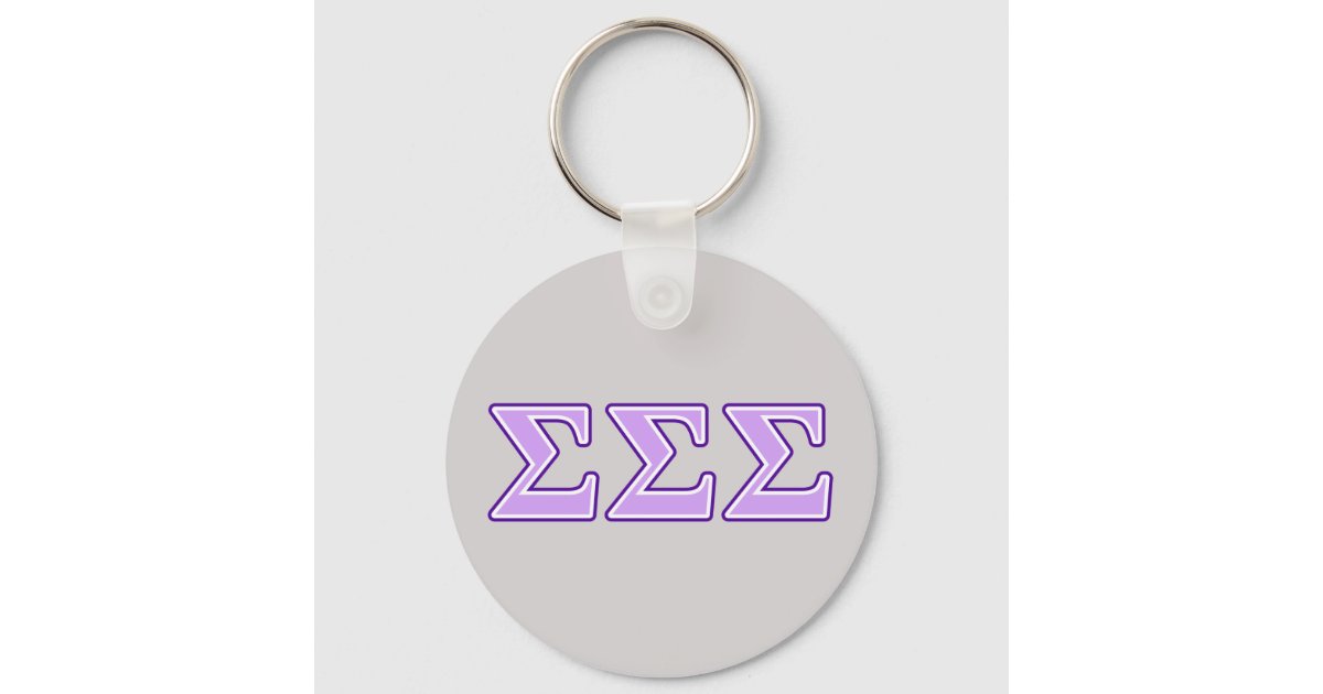 Sigma Sigma Sigma Purple and Lavender Letters Keychain | Zazzle