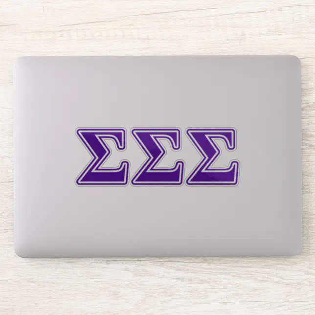 Sigma Sigma Sigma Purple Letters Sticker | Zazzle