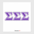 Sigma Sigma Sigma Purple Letters Sticker | Zazzle