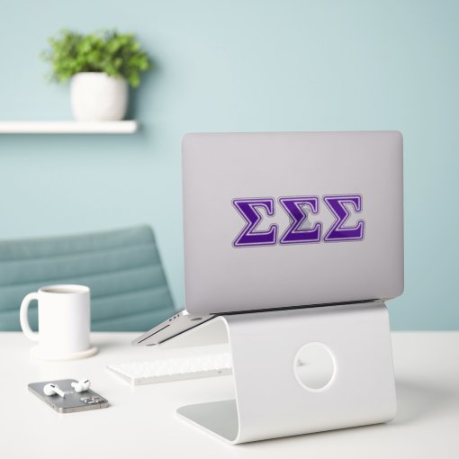 Sigma Sigma Sigma Purple Letters Sticker | Zazzle