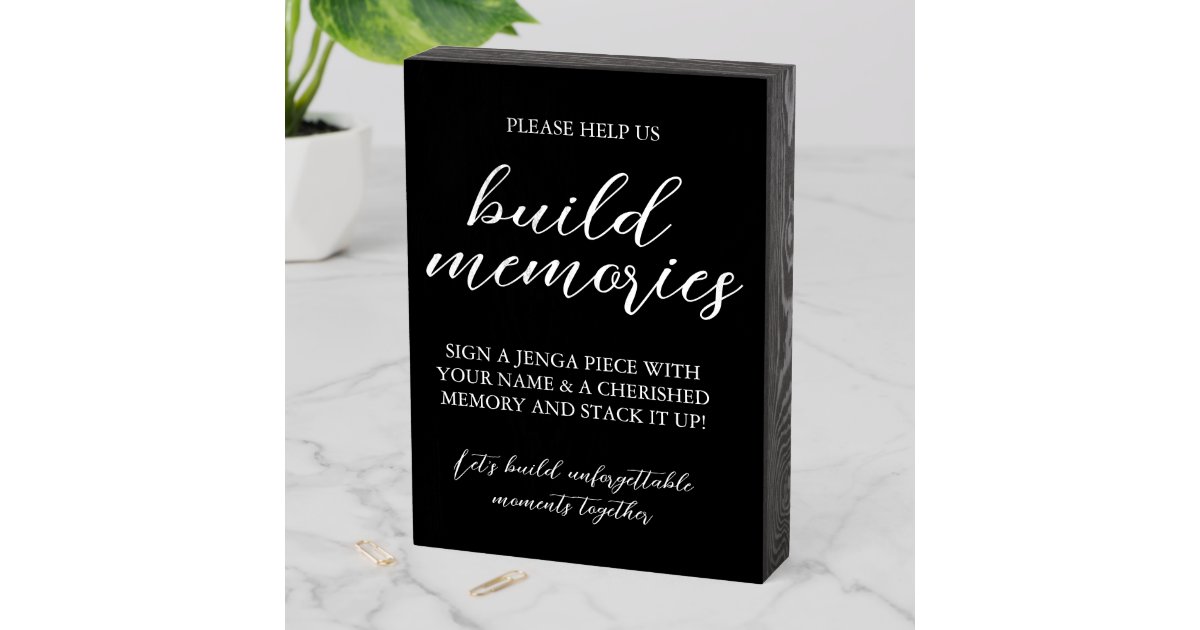 Sign A Jenga blocks Minimalist Black and White | Zazzle