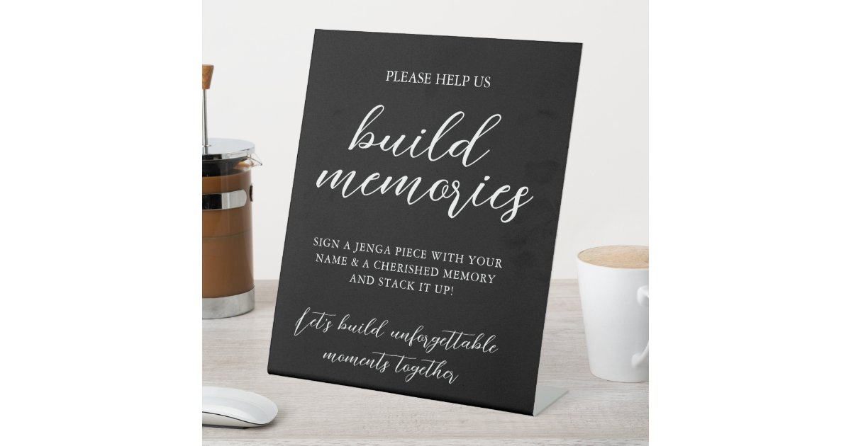 Sign A Jenga blocks Minimalist Black and White | Zazzle