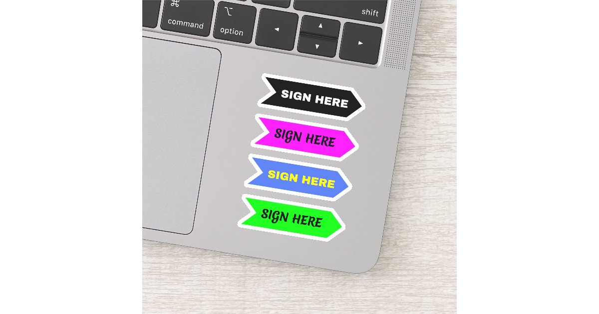 Sign Here (Signature) Arrow Sticker | Zazzle