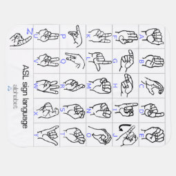 SIGN LANGUAGE ALPHABET baby blanket | Zazzle