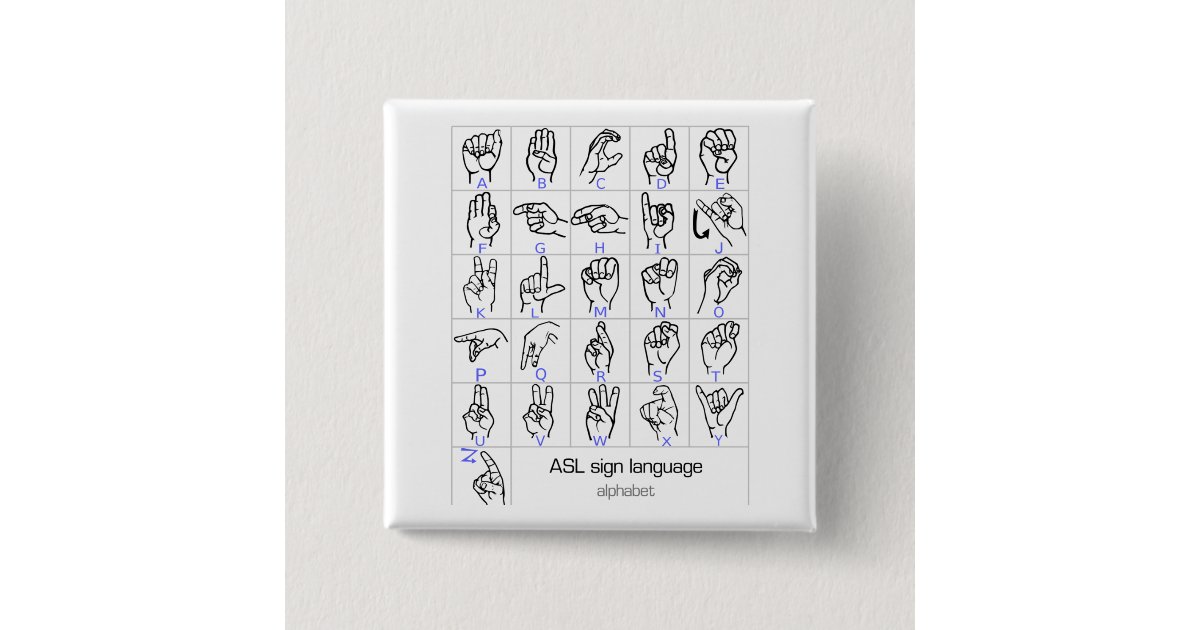 SIGN LANGUAGE ALPHABET button | Zazzle
