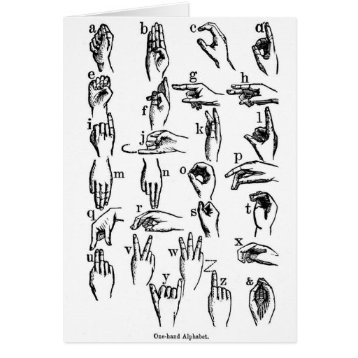 Sign Language Alphabet Card | Zazzle