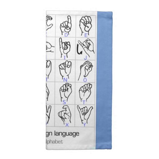 SIGN LANGUAGE ALPHABET cloth napkin | Zazzle