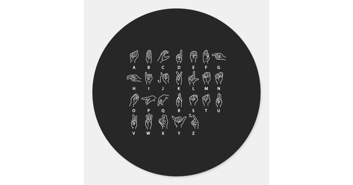 Sign Language Alphabet Deaf Mute ASL Deaf Awarenes Classic Round ...