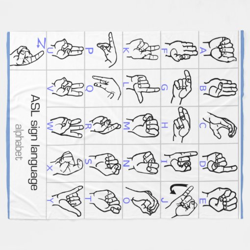 SIGN LANGUAGE ALPHABET fleece blanket | Zazzle