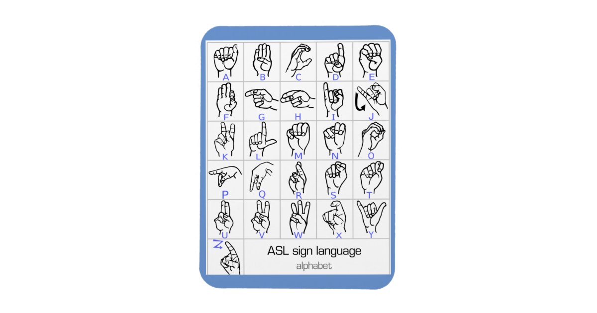 SIGN LANGUAGE ALPHABET magnet | Zazzle