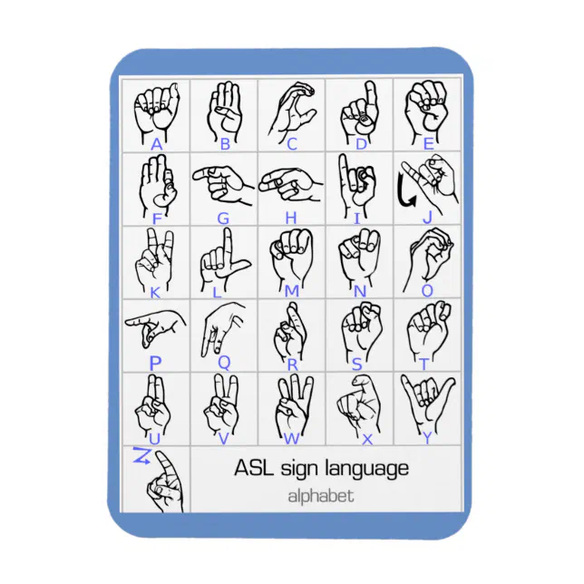 SIGN LANGUAGE ALPHABET magnet | Zazzle