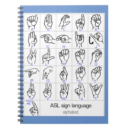 SIGN LANGUAGE ALPHABET notebook | Zazzle.com