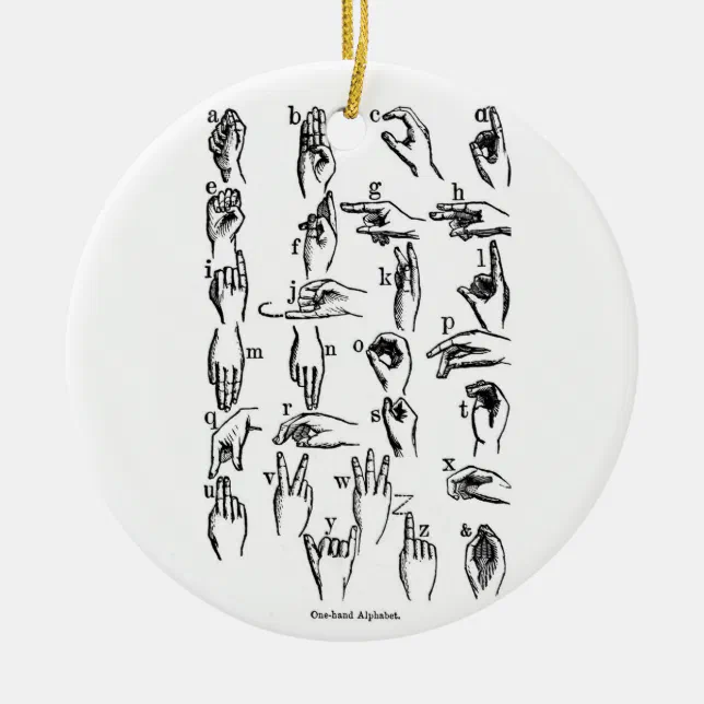 Sign Language Alphabet Ornament | Zazzle