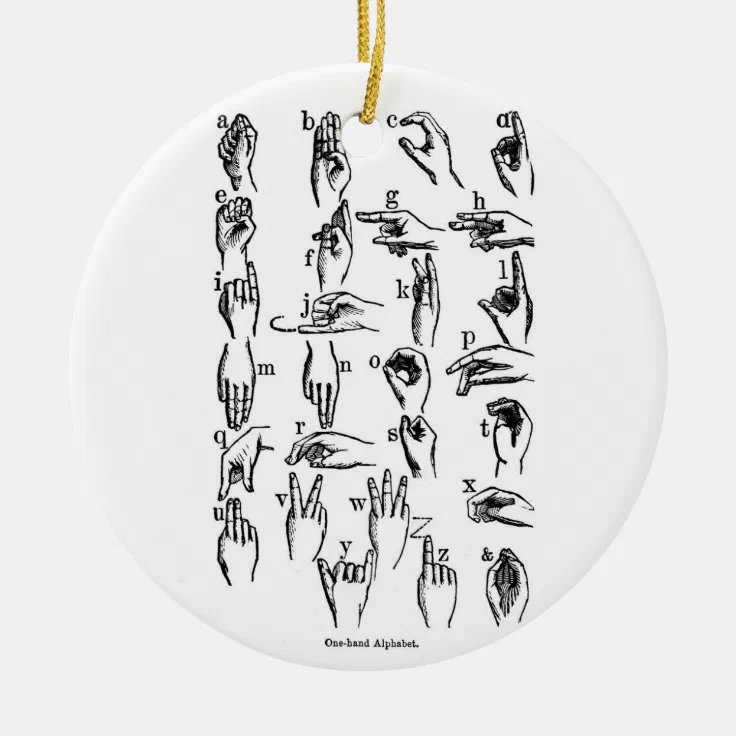 Sign Language Alphabet Ornament | Zazzle
