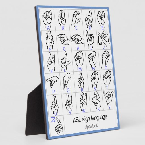 SIGN LANGUAGE ALPHABET plaque | Zazzle