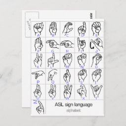 SIGN LANGUAGE ALPHABET postcard | Zazzle
