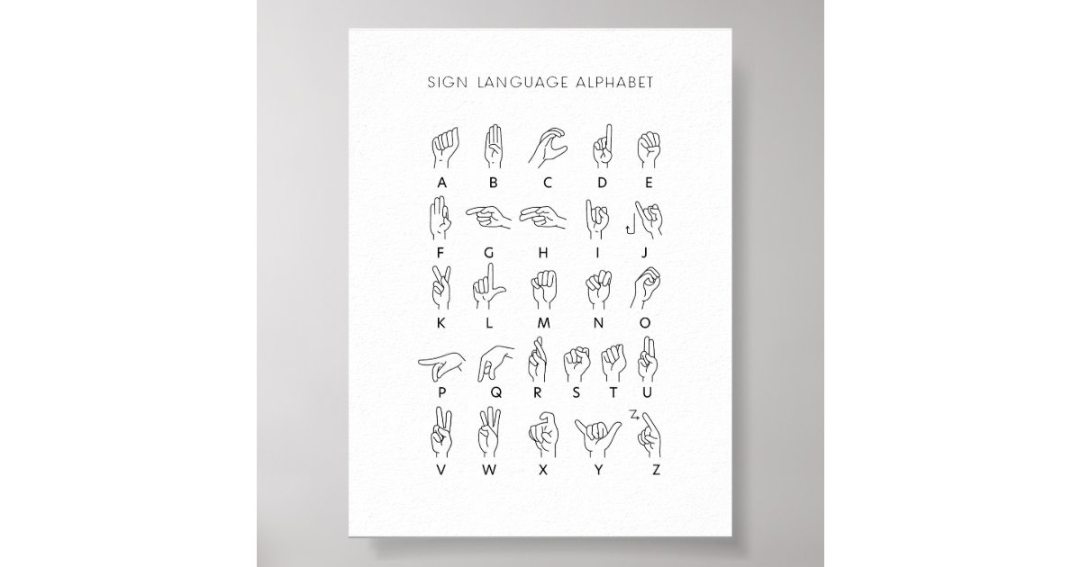 Sign language Alphabet poster | Zazzle