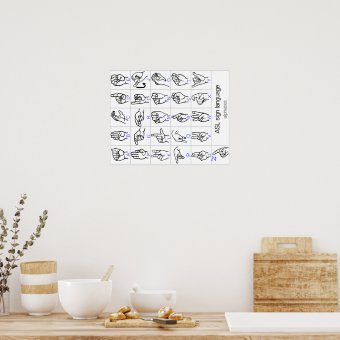 SIGN LANGUAGE ALPHABET poster | Zazzle