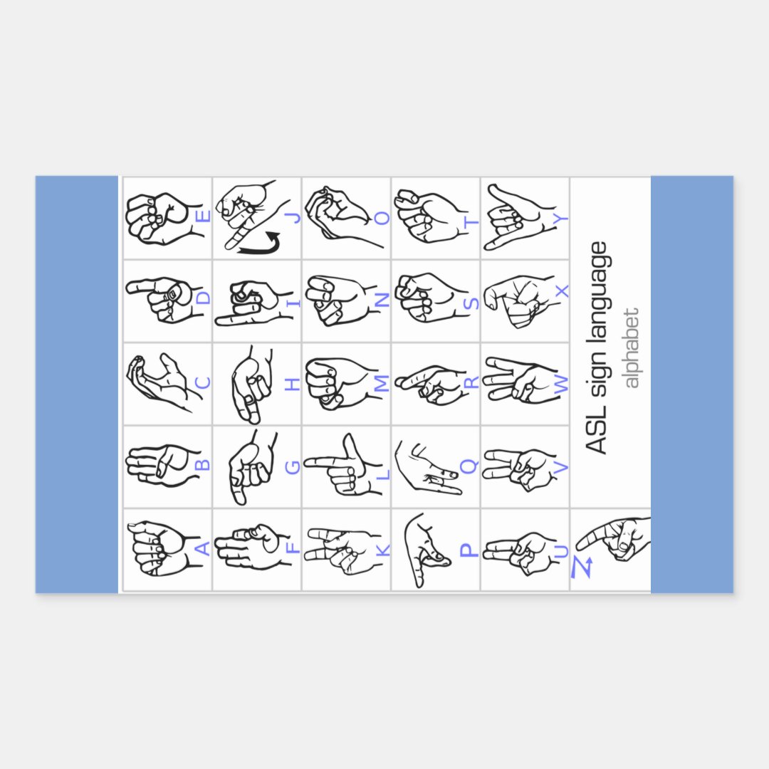 SIGN LANGUAGE ALPHABET sticker | Zazzle