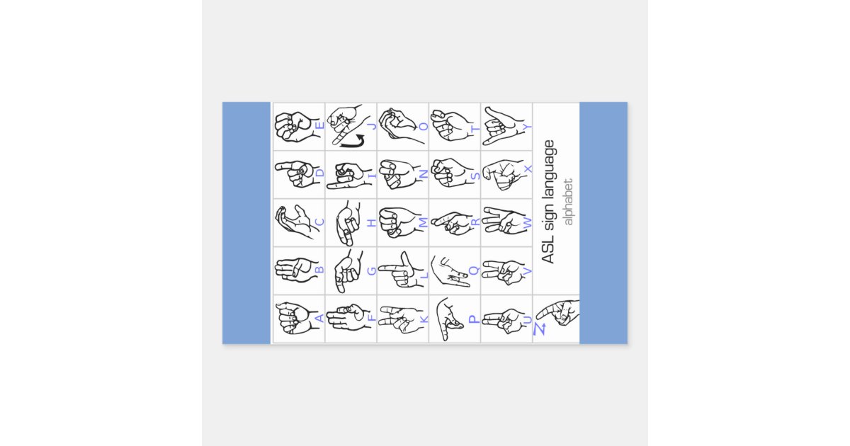 SIGN LANGUAGE ALPHABET sticker | Zazzle