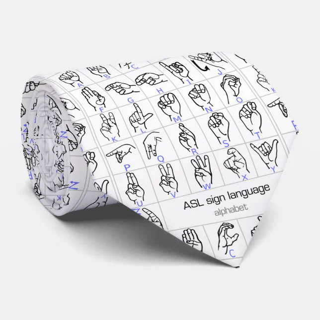 SIGN LANGUAGE ALPHABET tie | Zazzle