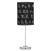 Sign Language Alphabet // White on Black // Table Lamp | Zazzle