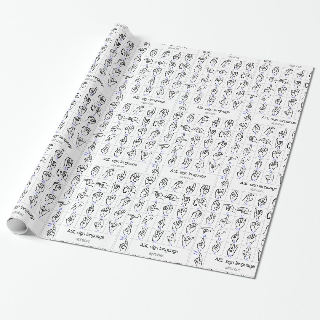 SIGN LANGUAGE ALPHABET wrapping paper | Zazzle