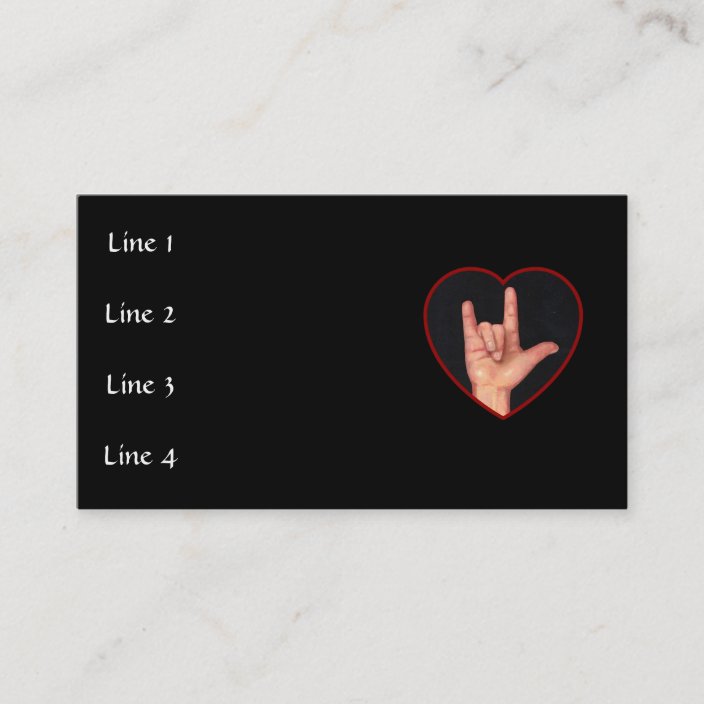 SIGN LANGUAGE ART BUSINESS CARD | Zazzle.com