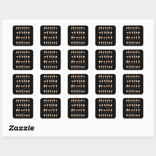 Sign Language ASL Alphabet Deaf Gift Square Sticker | Zazzle