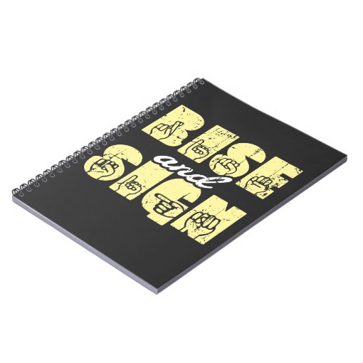 Sign Language ASL Rise and Sign Notebook | Zazzle