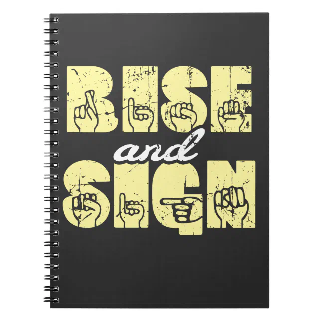Sign Language ASL Rise and Sign Notebook | Zazzle
