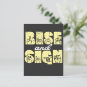 Sign Language ASL Rise and Sign Postcard | Zazzle