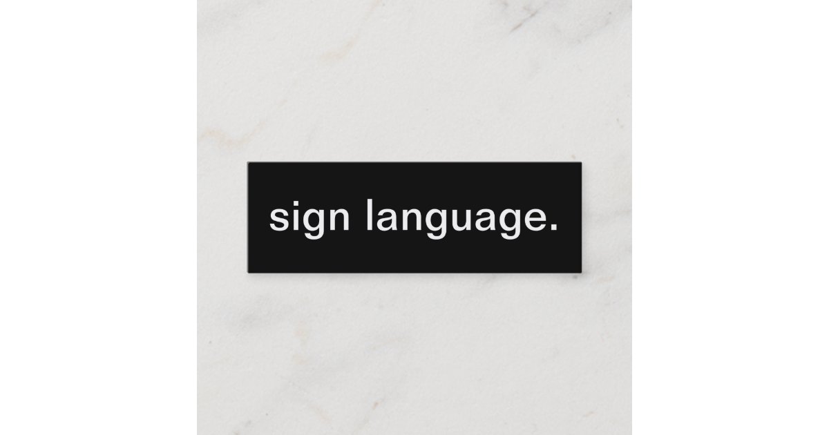 Sign Language Business Card | Zazzle