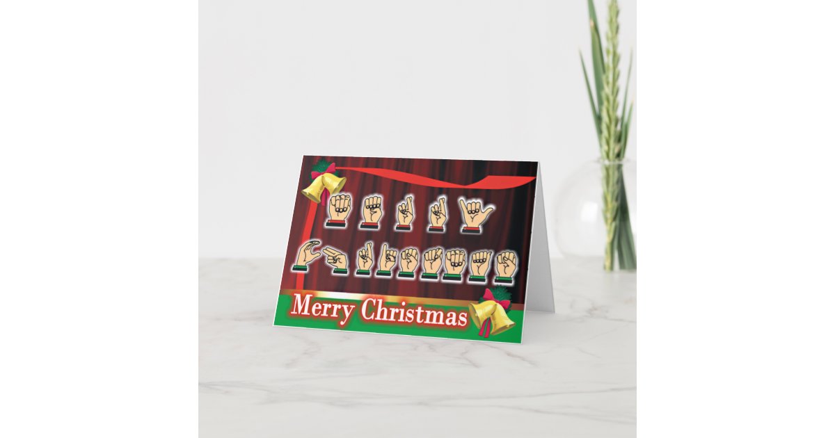 Sign Language Christmas Holiday Card | Zazzle
