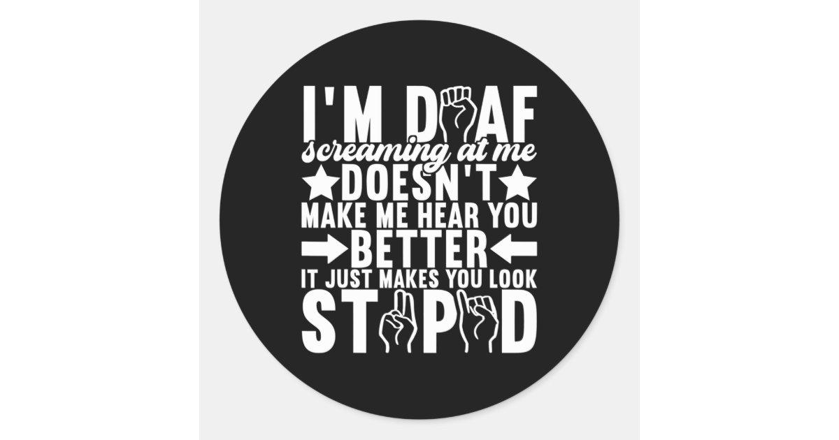 Sign Language Deaf Awareness 11 Classic Round Sticker | Zazzle