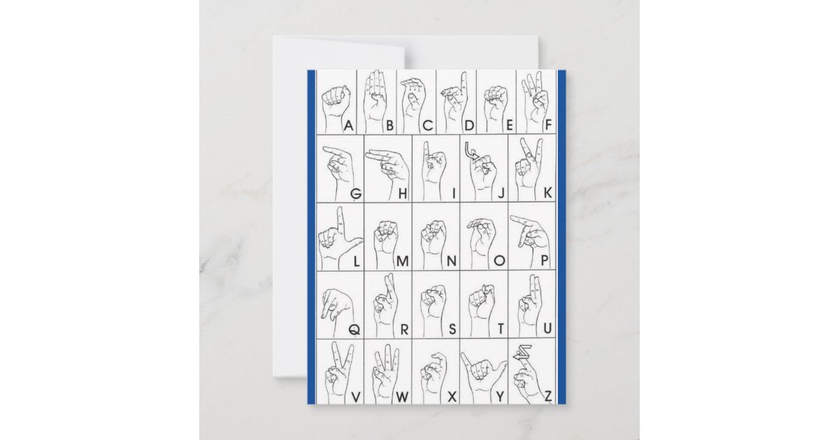 SIGN LANGUAGE flat card | Zazzle