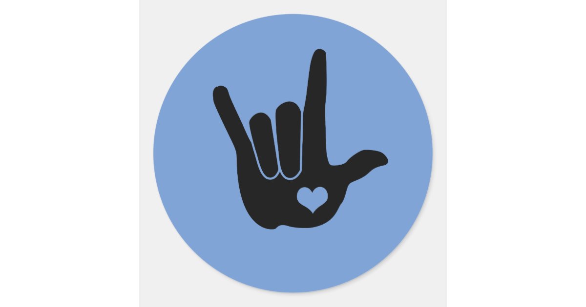 Sign Language Hand Love Stickers | Zazzle