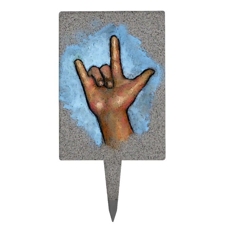 Sign Language: I Love You: Hand in Pastel Cake Topper | Zazzle