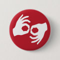 Sign language interpretation symbol button | Zazzle
